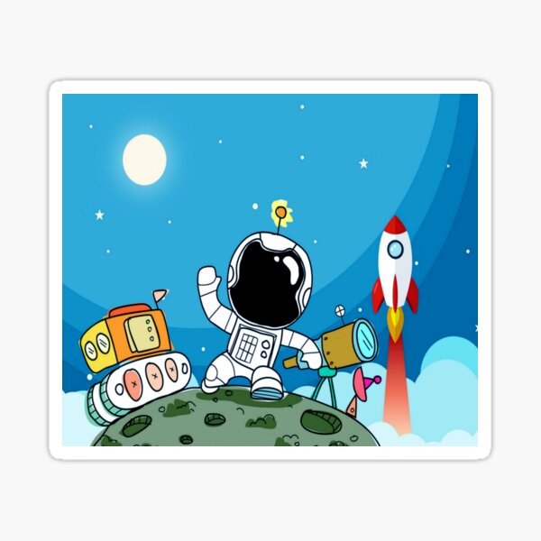 "Space Themed Kids Party | Moon Landing | Space Inspired " Sticker for ...