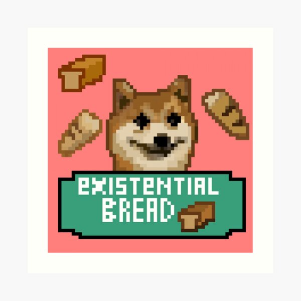 " Existential Bread Cheems Doge pixel art (pink)" Art Print for Sale by ...