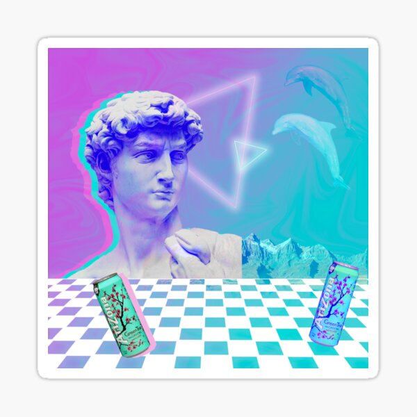 "Vaporwave (Arizona Iced Tea & David)" Sticker for Sale by designsbyegg ...