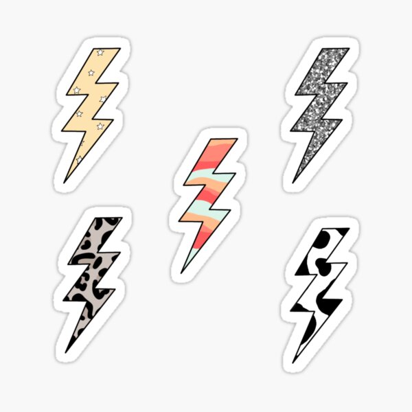 "lightning bolt sticker pack" Sticker by madebyalice | Redbubble