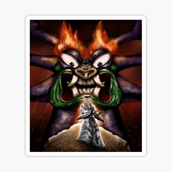 "Samurai Jack Vs. Aku " Sticker for Sale by BrandonDesigned | Redbubble