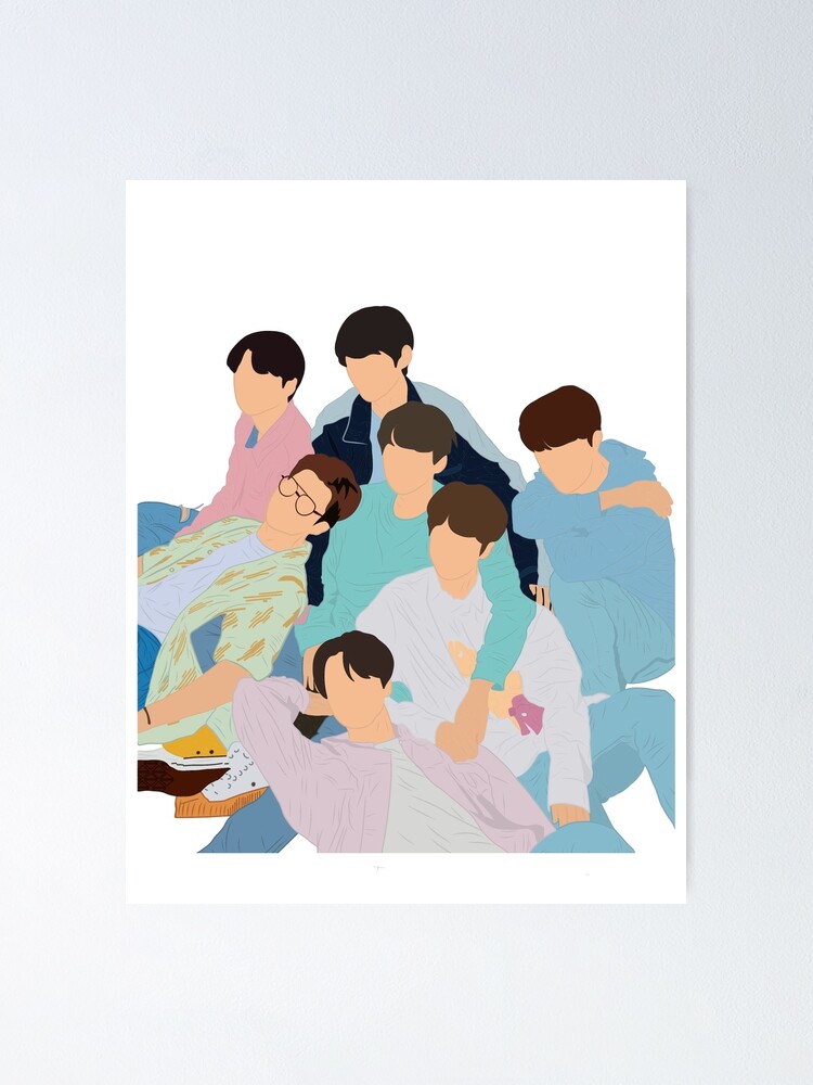 "BTS (KPOP)" Poster by artbykrisli | Redbubble