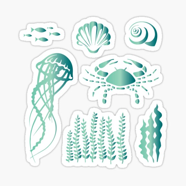 "Ocean marine sticker pack - 3" Sticker for Sale by kinkpen | Redbubble