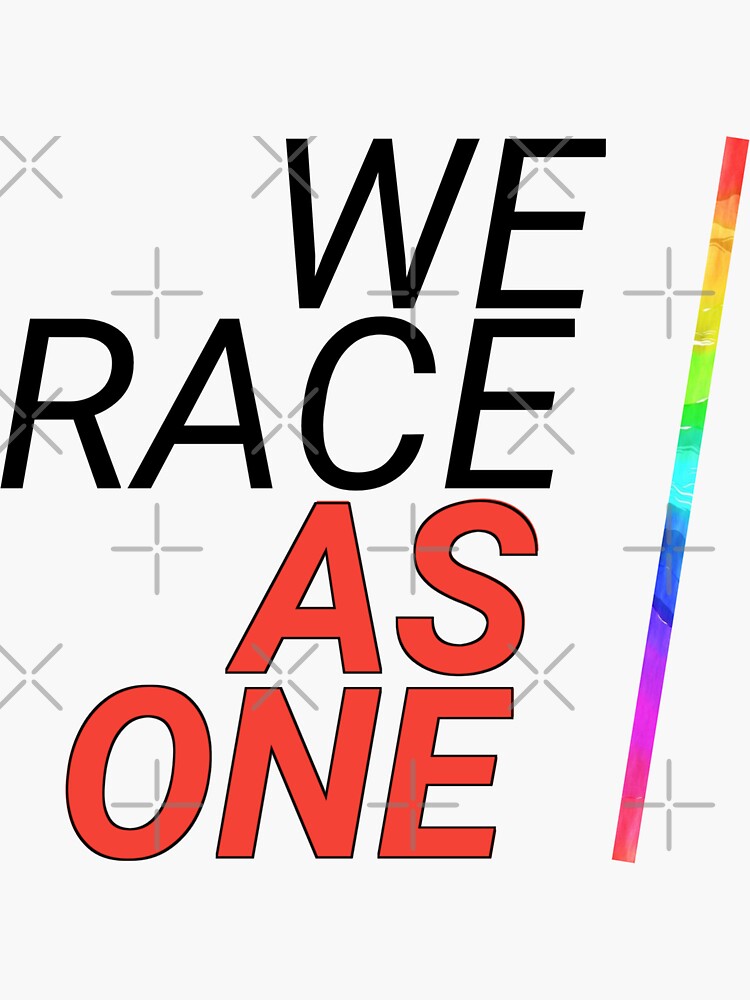 "We race as one (orange)" Sticker for Sale by itsafrojack1994 | Redbubble