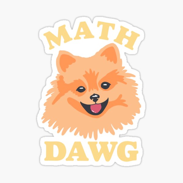 "Math Dawg - Cute Math Pomeranian Dog" Sticker for Sale by ...