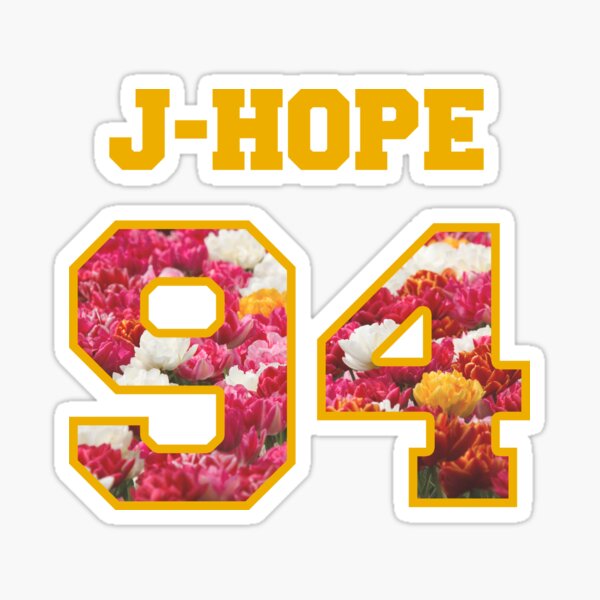 "BTS- J-HOPE 94 Line Flower Design" Sticker for Sale by Cloakandbadger ...