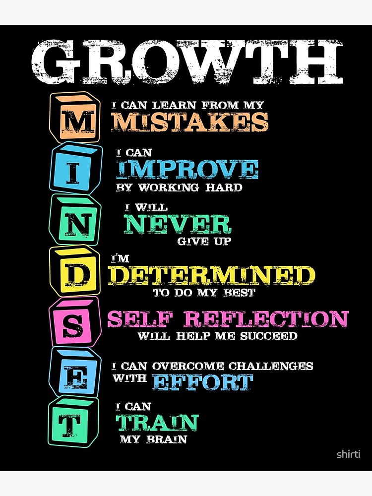 "Brain Growth Mindset Motivation Gift Grunge" Poster for Sale by shirti ...