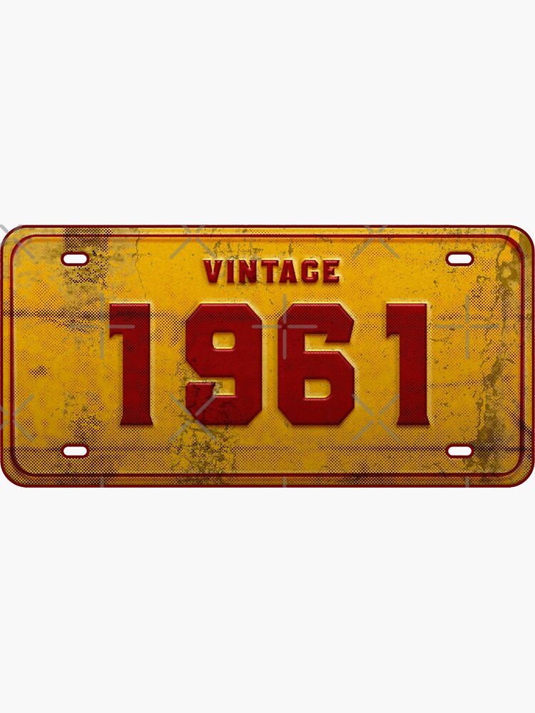 "1961 Retro Style Number Plate" Sticker for Sale by Khoulio | Redbubble