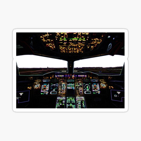 "Artistic Airbus A380 cockpit" Sticker for Sale by Miguellp334 | Redbubble