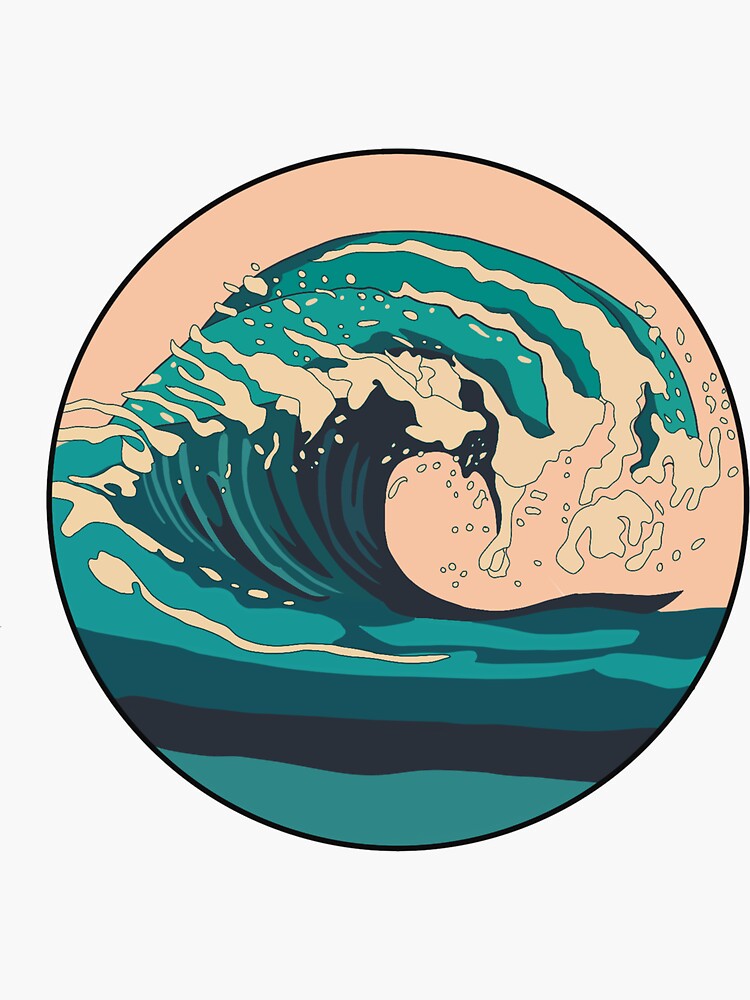 "Blue wave " Sticker for Sale by honeystickersz | Redbubble