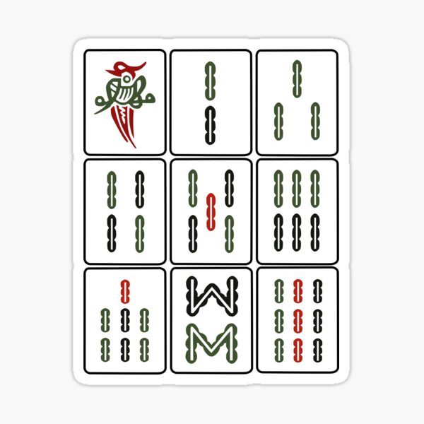 "Mahjong Tile Bamboo 'Sok'" Sticker by thestreetslocal | Redbubble