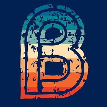 "Retro Rainbow Capital Alphabet Letter- B -Vintage Colors - Distressed ...