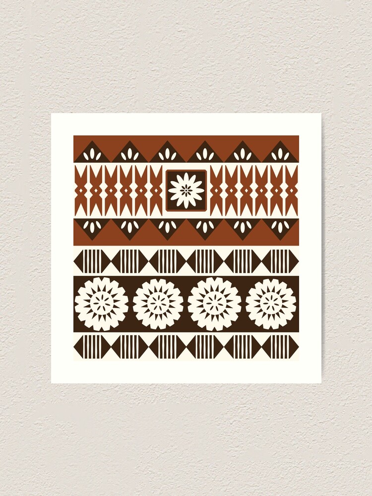"Fijian Masi 2 - Neutrals" Art Print by lolomastudio | Redbubble