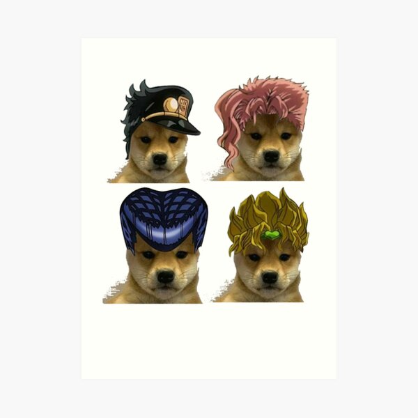 "Jojo Doge Funny Meme Cheems T-shirts Stichers Mask For Gift" Art Print ...
