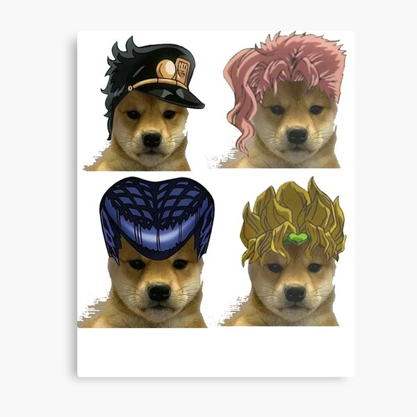 Lámina metálica «Jojo Doge Funny Meme Cheems Camisetas Máscara Stichers ...