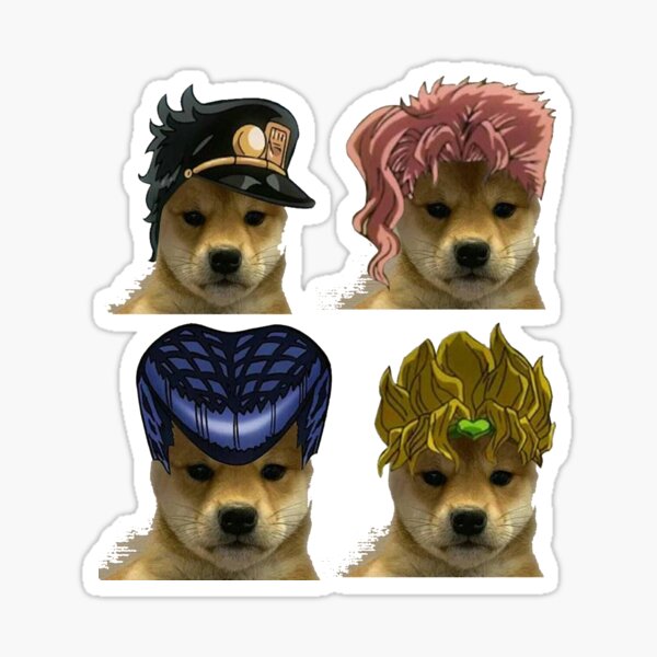 Pegatina «Jojo Doge Funny Meme Cheems Camisetas Máscara Stichers para ...