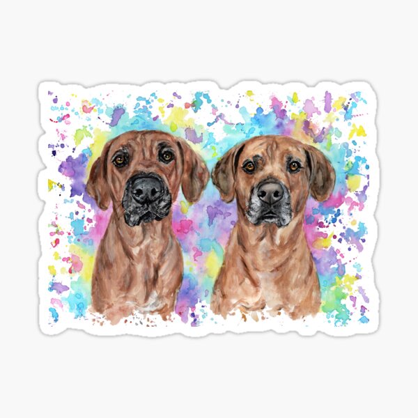 "Rhodesian Ridgebacks in Watercolour" Sticker for Sale by SaltySerenity ...