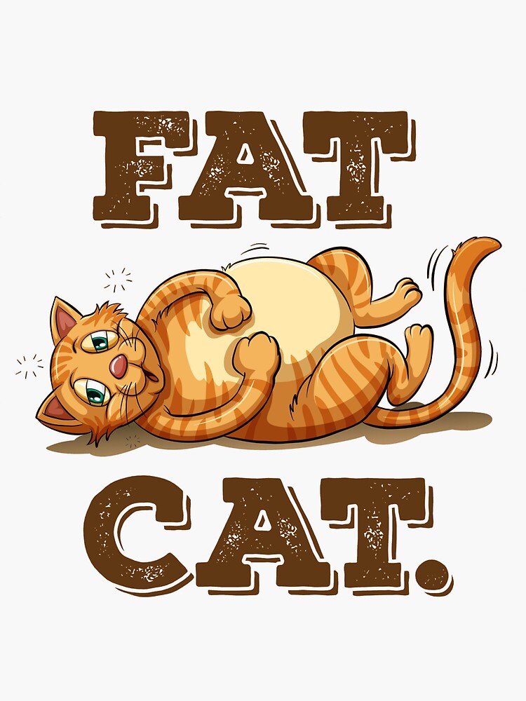 "Fat Cat Looks Sleepy and Tired" Sticker for Sale by shadabanjum ...