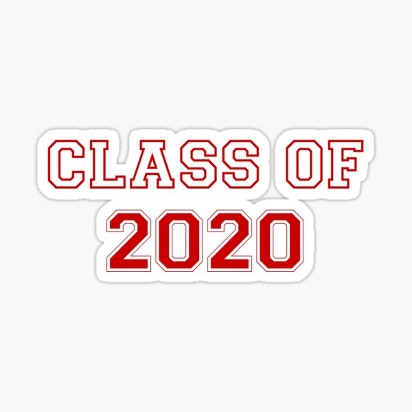 "class of 2020 logo, red" Sticker by robinverheul | Redbubble