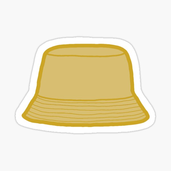 "Yellow Bucket Hat" Sticker by dora-and-shelby | Redbubble