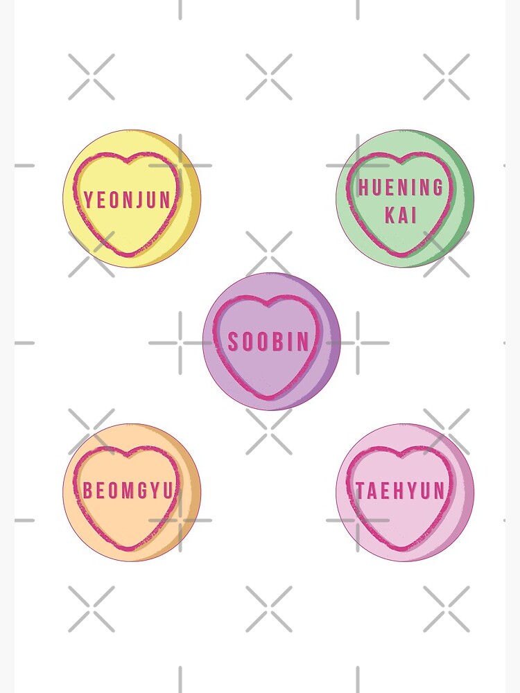 "TXT Tomorrow x Together Members Names LOVE HEARTS Pastel Cute [BUY ...