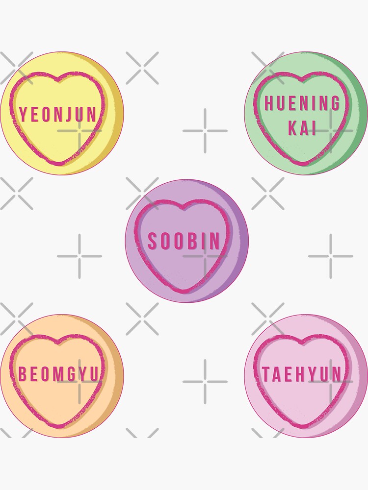 "TXT Tomorrow x Together Members Names LOVE HEARTS Pastel Cute [BUY ...