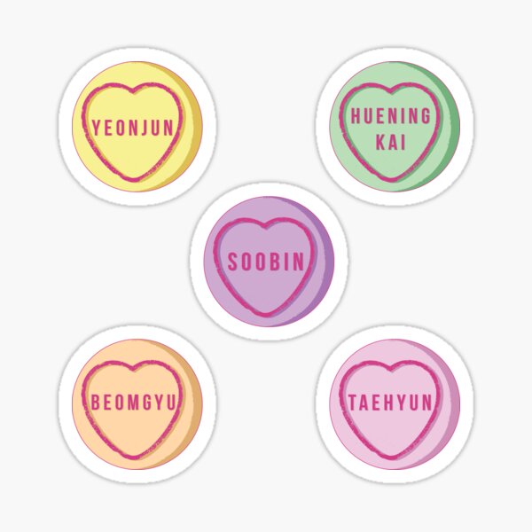 "TXT Tomorrow x Together Members Names LOVE HEARTS Pastel Cute [BUY ...