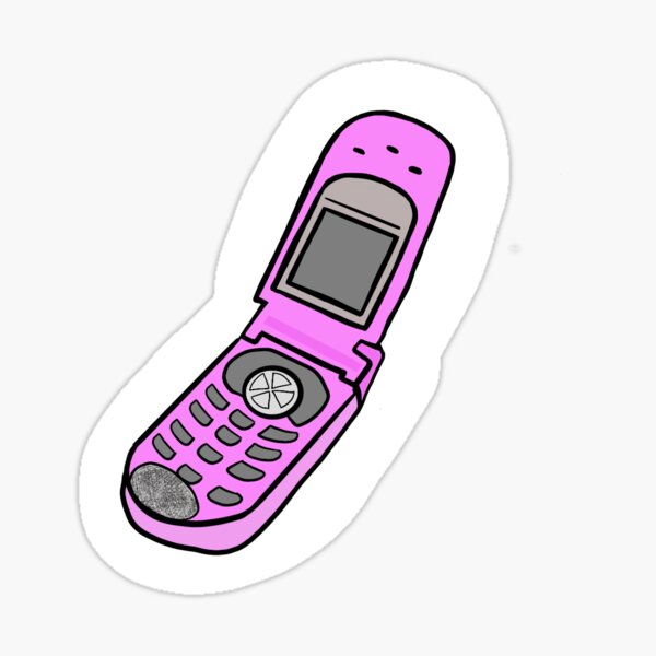 "vintage pink flip phone" Sticker by stickersbyabbs | Redbubble