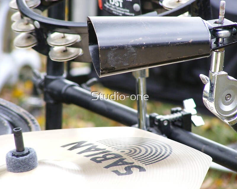 "Percussion Rack with Cowbell and Cymbals" by Studio-one | Redbubble