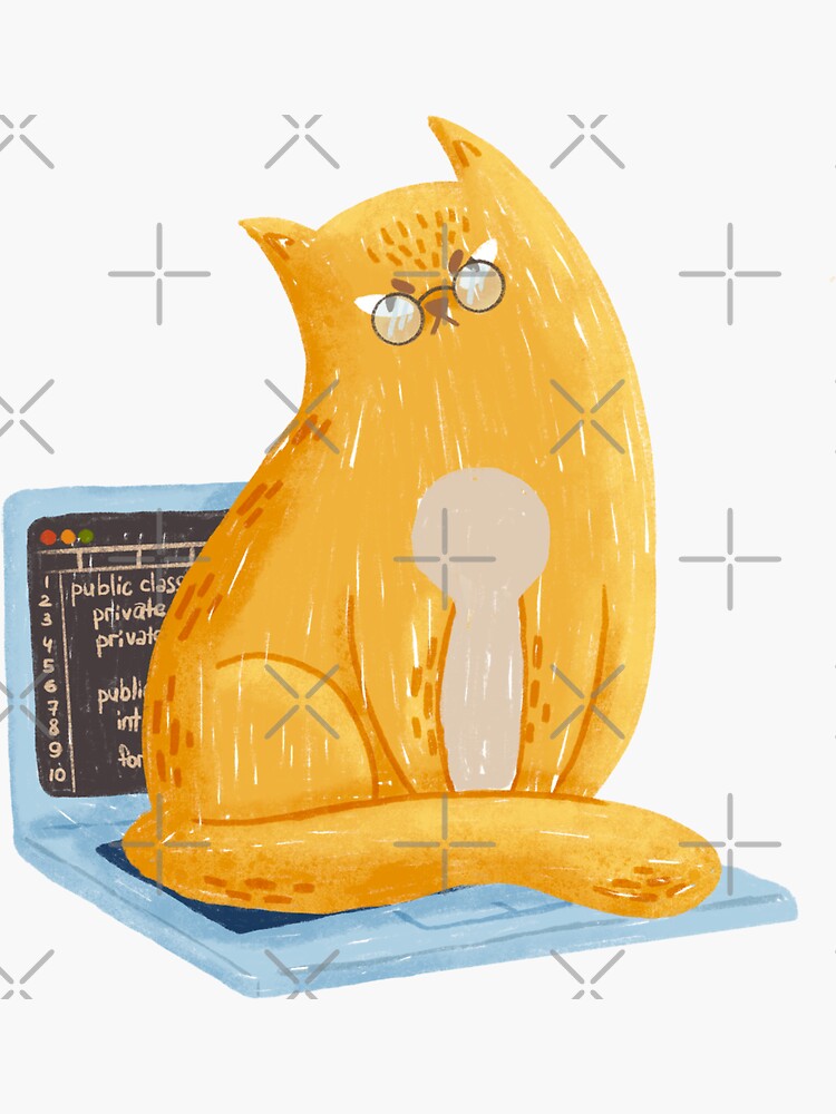 "Angry developer cat" Sticker for Sale by oliash-art | Redbubble