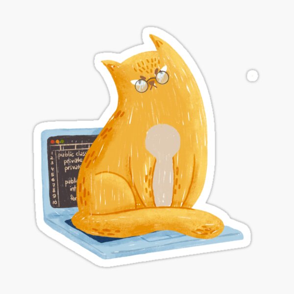 "Angry developer cat" Sticker for Sale by oliash-art | Redbubble
