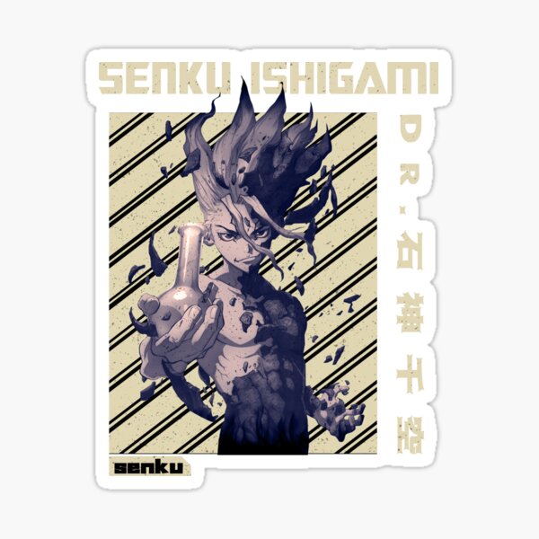 "Dr. Senku Ishigami- Dr. Stone Anime" Sticker for Sale by shop4fun ...
