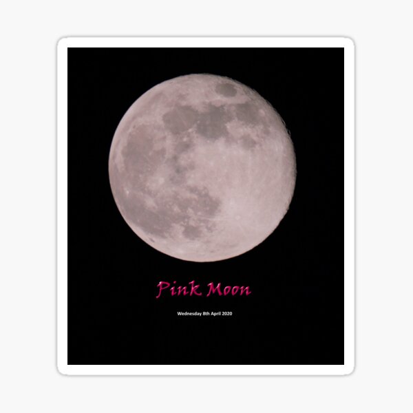 "Pink Moon" Sticker for Sale by DaveStonehouse | Redbubble