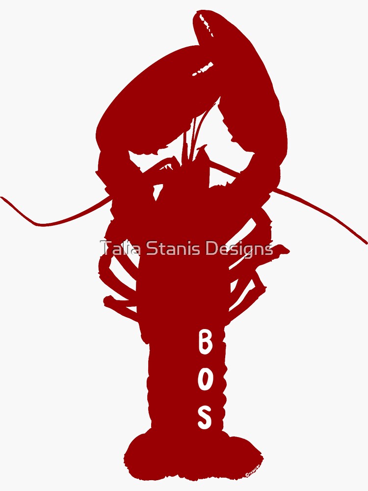 "Boston Lobstah" Sticker for Sale by Talia Stanis Designs | Redbubble