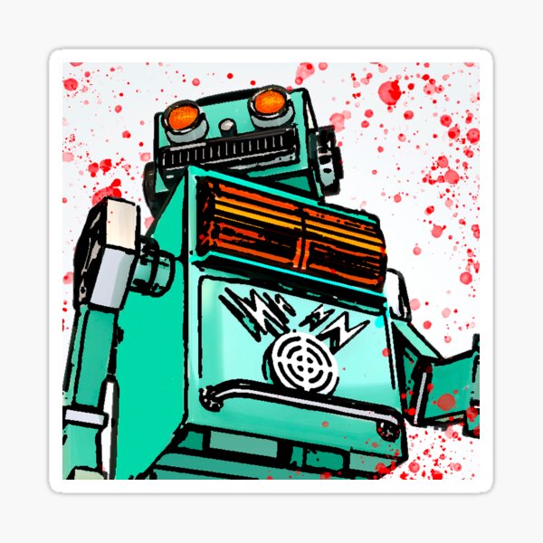 "Retro killer robot" Sticker for Sale by y75stingray | Redbubble