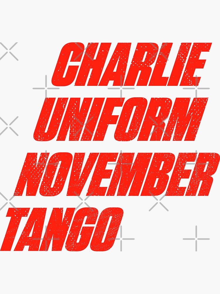 "Funny Charlie Uniform November Tango Phonetic Alphabet" Sticker for ...