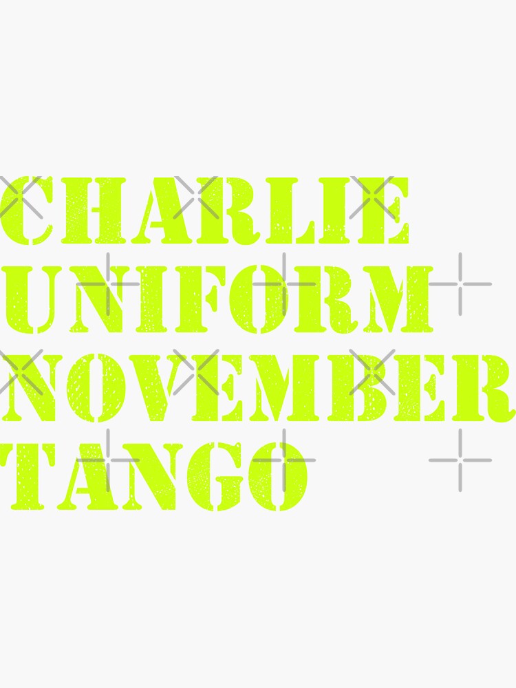 "Funny Charlie Uniform November Tango Phonetic Alphabet" Sticker for ...