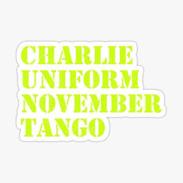 "Funny Charlie Uniform November Tango Phonetic Alphabet" Sticker for ...