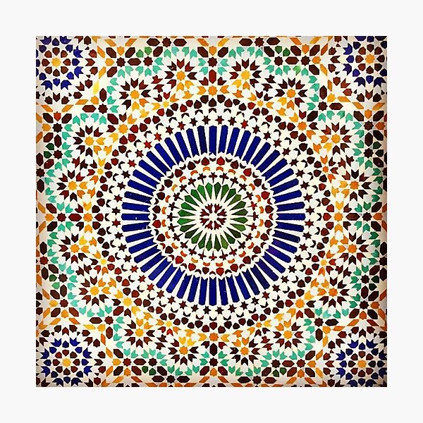 Impression photo « carrelage en mosaïque marocaine zellige, art ...