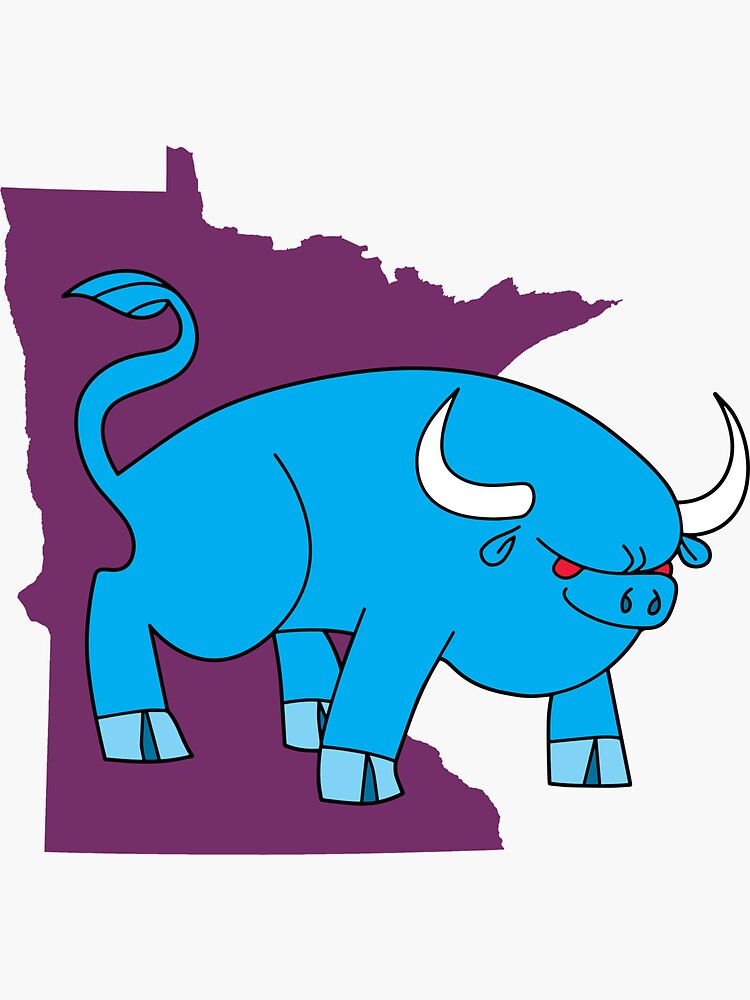 "Babe the Blue Ox Seeing Red Minnesota State" Sticker for Sale by ...