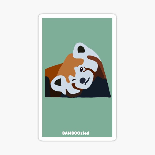 "Winking Red Panda " Sticker by BAMBOOzledPrint | Redbubble