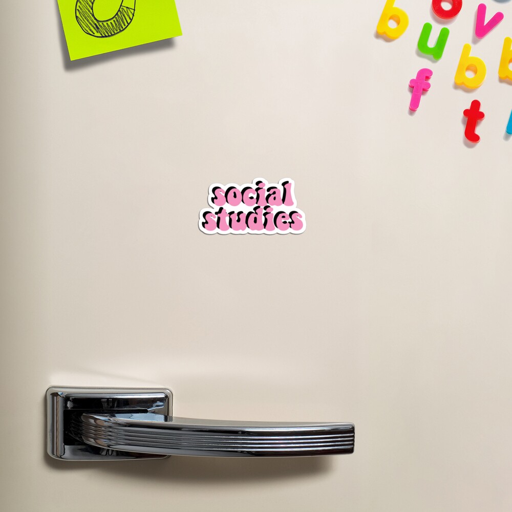 "Social Studies Sticker- Pink" Sticker for Sale by sophiemrich | Redbubble