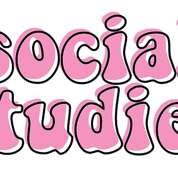 "Social Studies Sticker- Pink" Sticker for Sale by sophiemrich | Redbubble