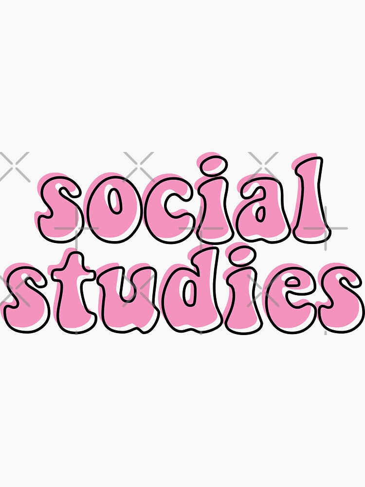 "Social Studies Sticker- Pink" Sticker for Sale by sophiemrich | Redbubble