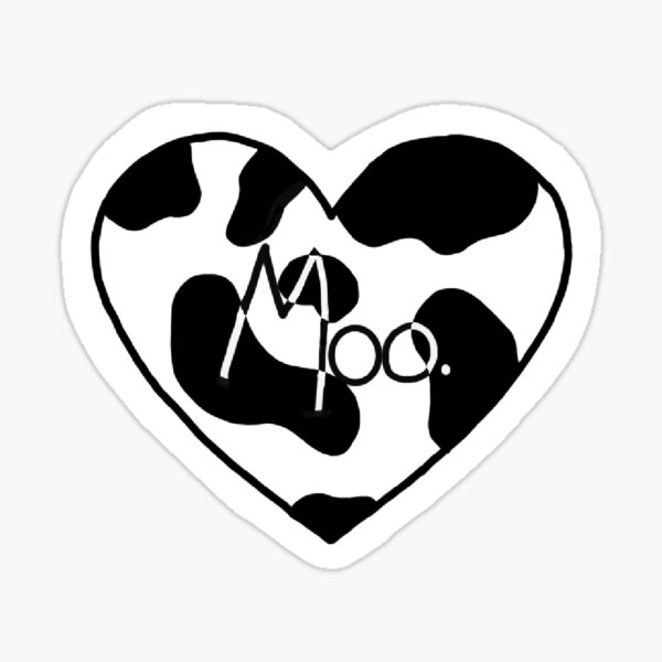 "Cow Print Moo Sticker!" Sticker for Sale by lefrench2408 | Redbubble