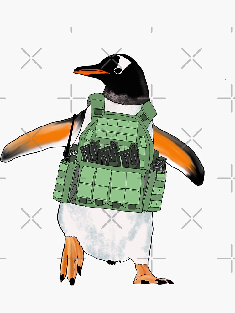 "The Tactical Penguin" Sticker for Sale by KonoClast | Redbubble