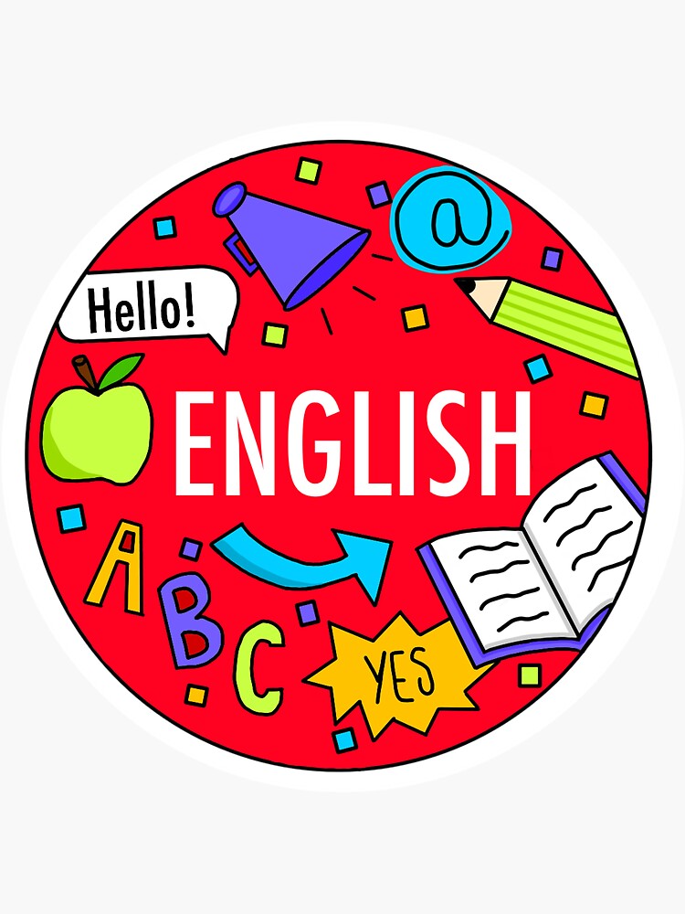 "English (neon colors)" Sticker for Sale by ArianneBoutique | Redbubble