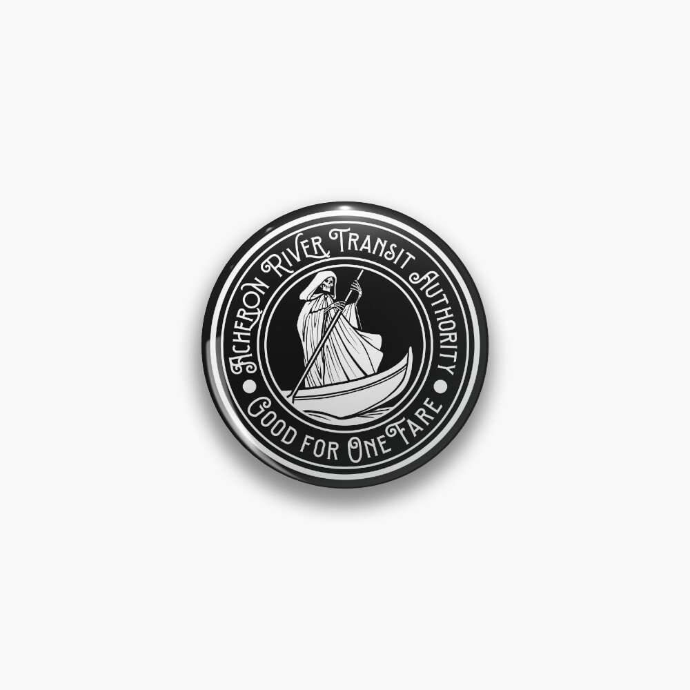 "Underworld Transit Token - Dark" Pin by ForlornFables | Redbubble