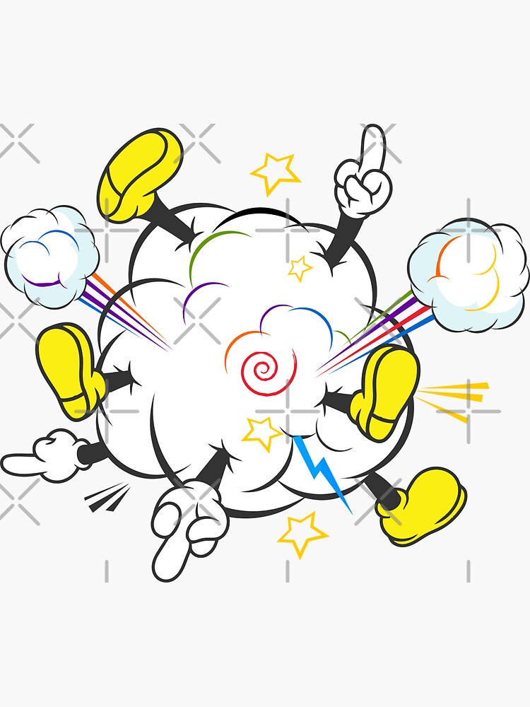 "Cartoon Fight scene. Shirt, sticker, mask, mug, ..." Sticker by ...