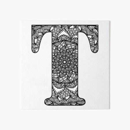 "Mandala Letter T" Art Board Print by lizashev | Redbubble